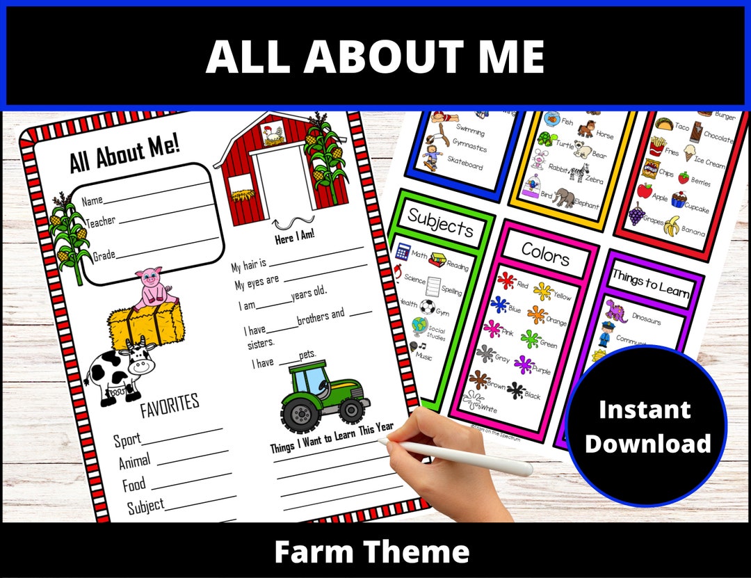 All About Me Worksheets Posters Signs Prek - 1st Back to School ...