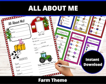 Printable First Day of School Sign All About Me Instant - Etsy