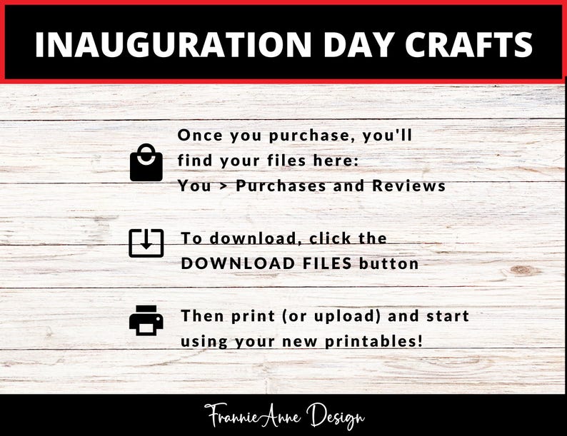 Inauguration Day 2025 Printable Crafts for Kids Crowns, Banners and ...