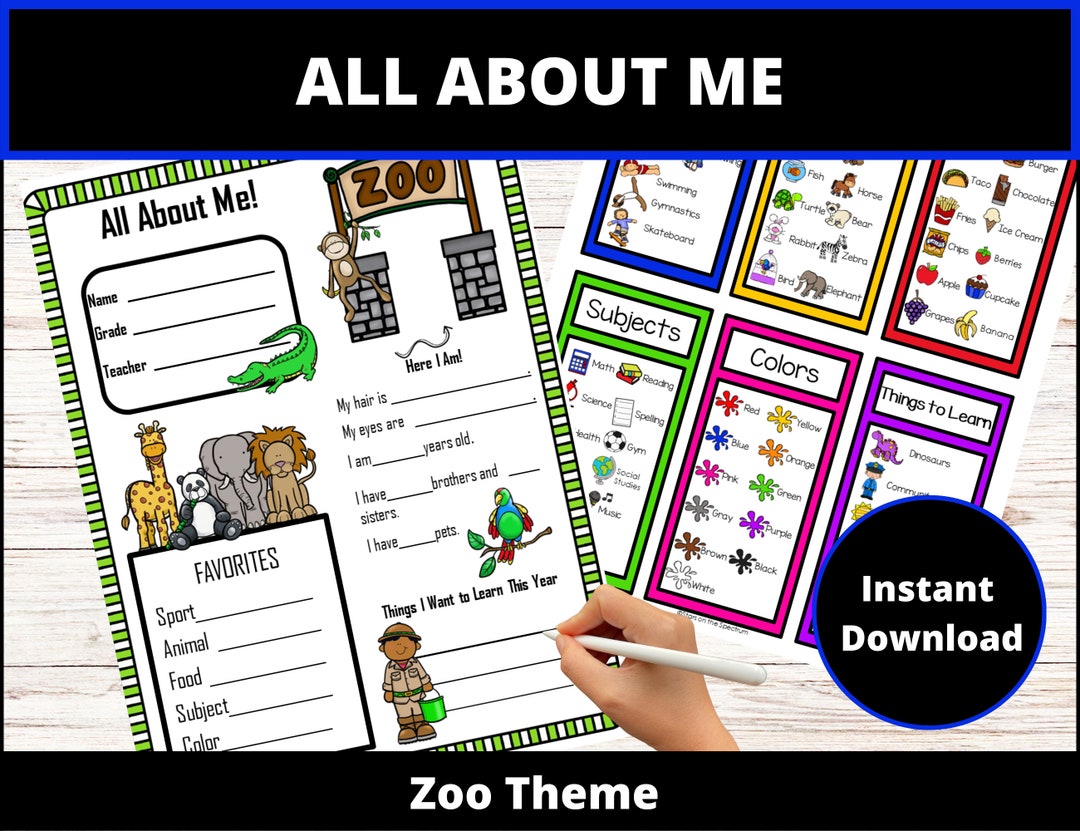 All About Me Worksheets Posters Signs Prek - 1st Back to School ...