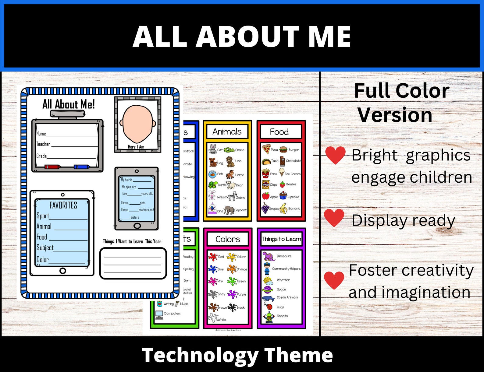 All About Me Worksheets Posters Signs Prek - 1st Back to School ...