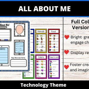 All About Me Worksheets Posters Signs Prek - 1st Back to School ...