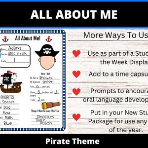 All About Me Worksheets Posters Signs Prek - 1st Back to School ...
