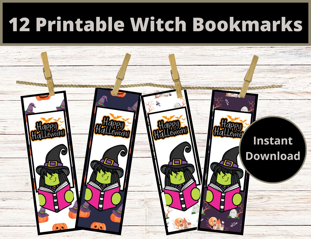 Printable Halloween Bookmarks for Kids, Halloween Printables for ...