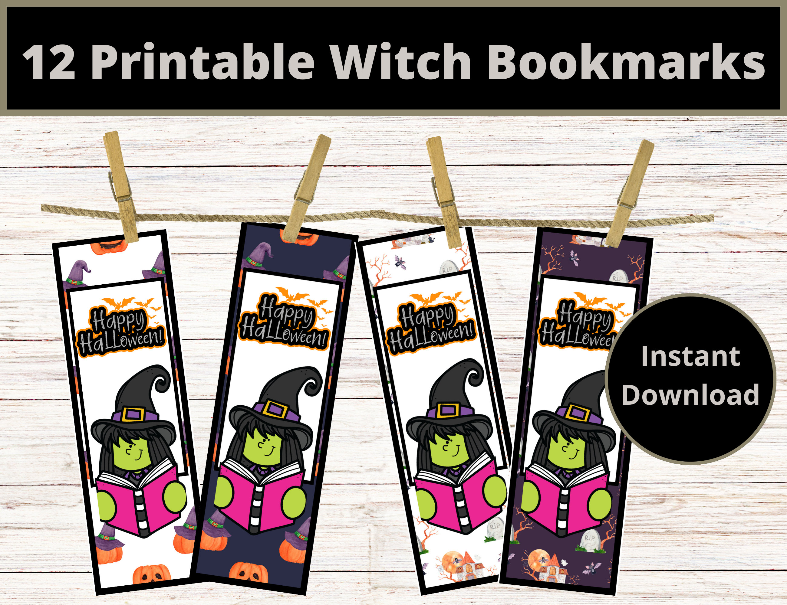 Printable Halloween Bookmarks for Kids, Halloween Printables for ...