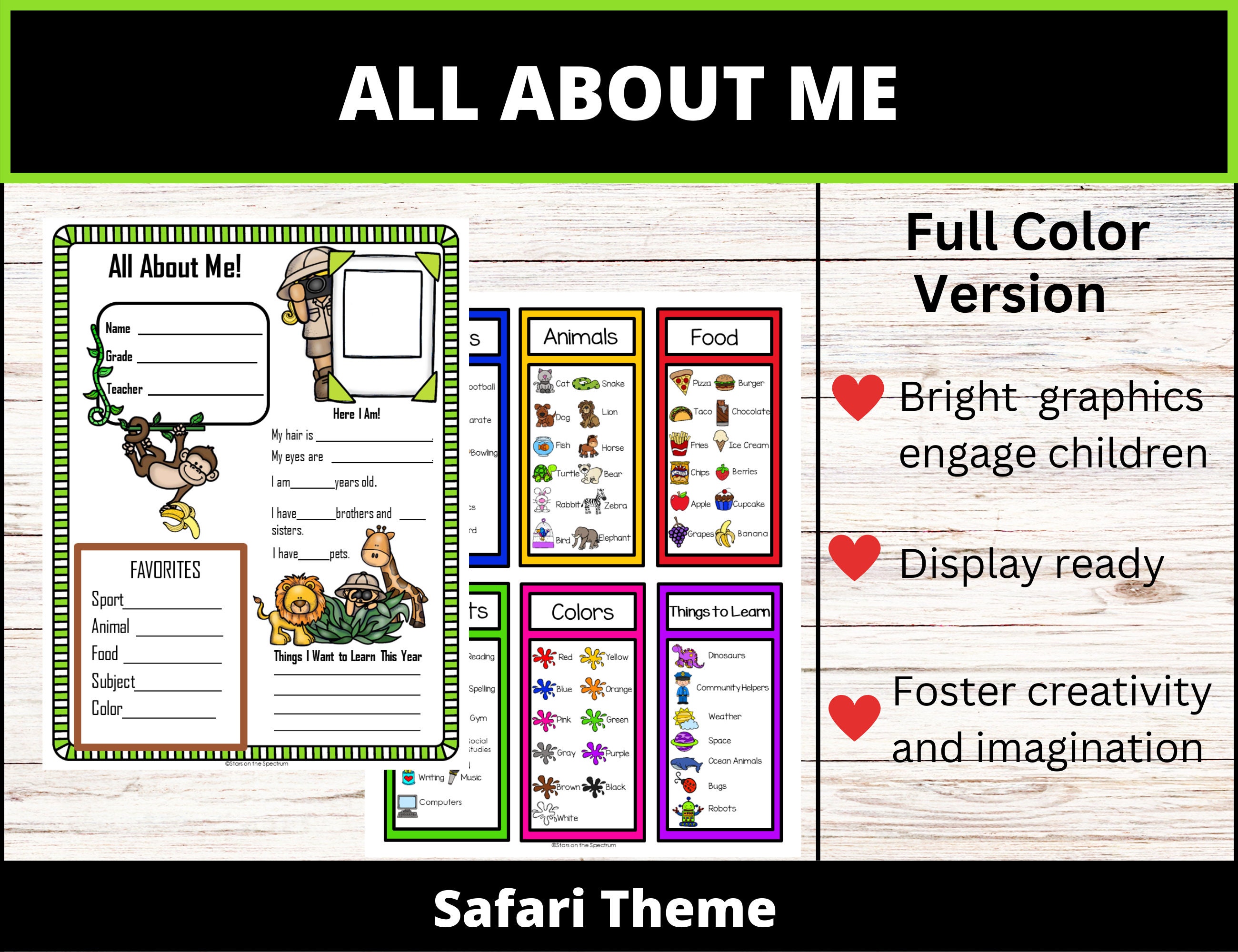 All About Me Worksheets/posters Prek - 1st Back to School Activities ...