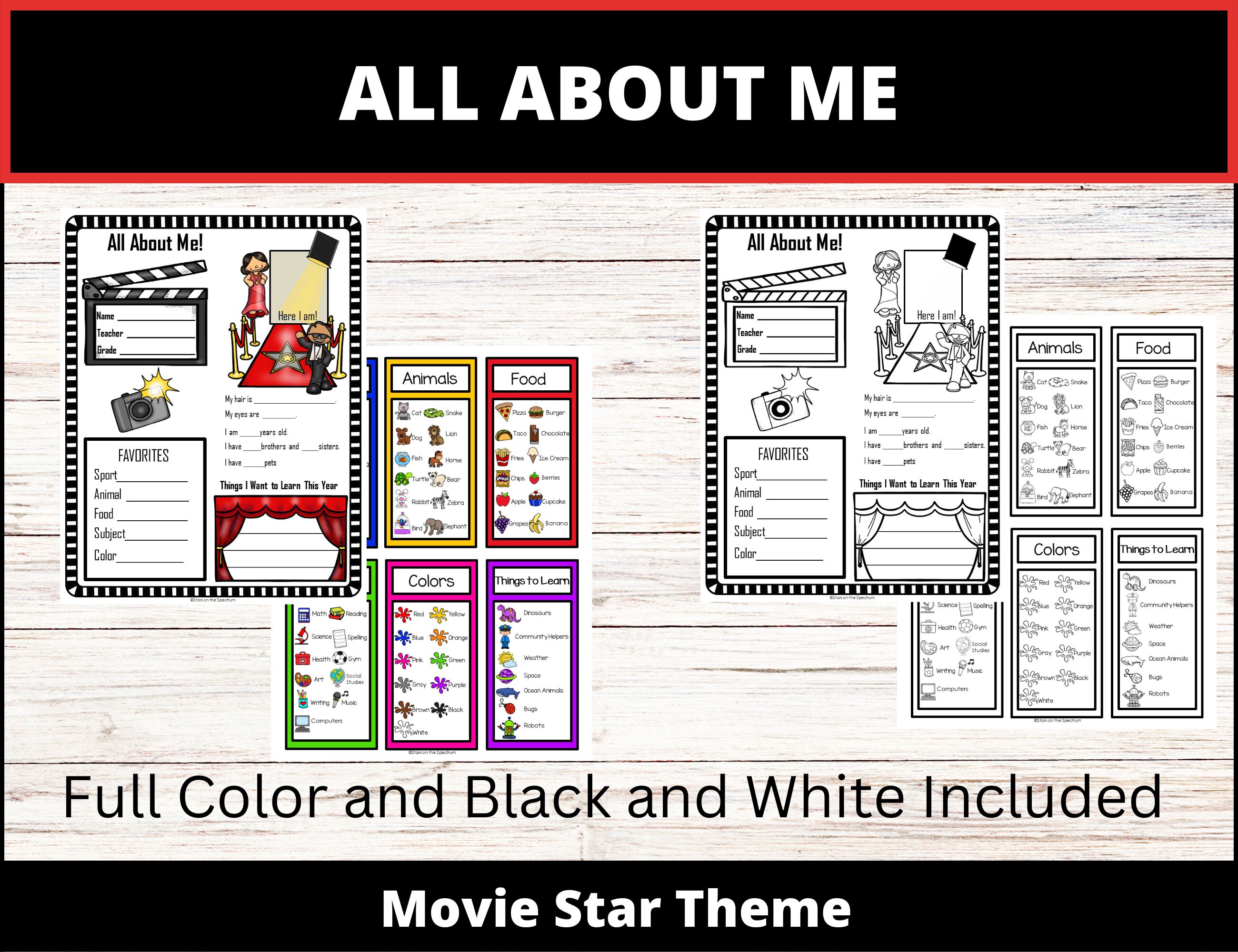 All About Me Worksheets/posters Prek 1st Back to School Activities ...