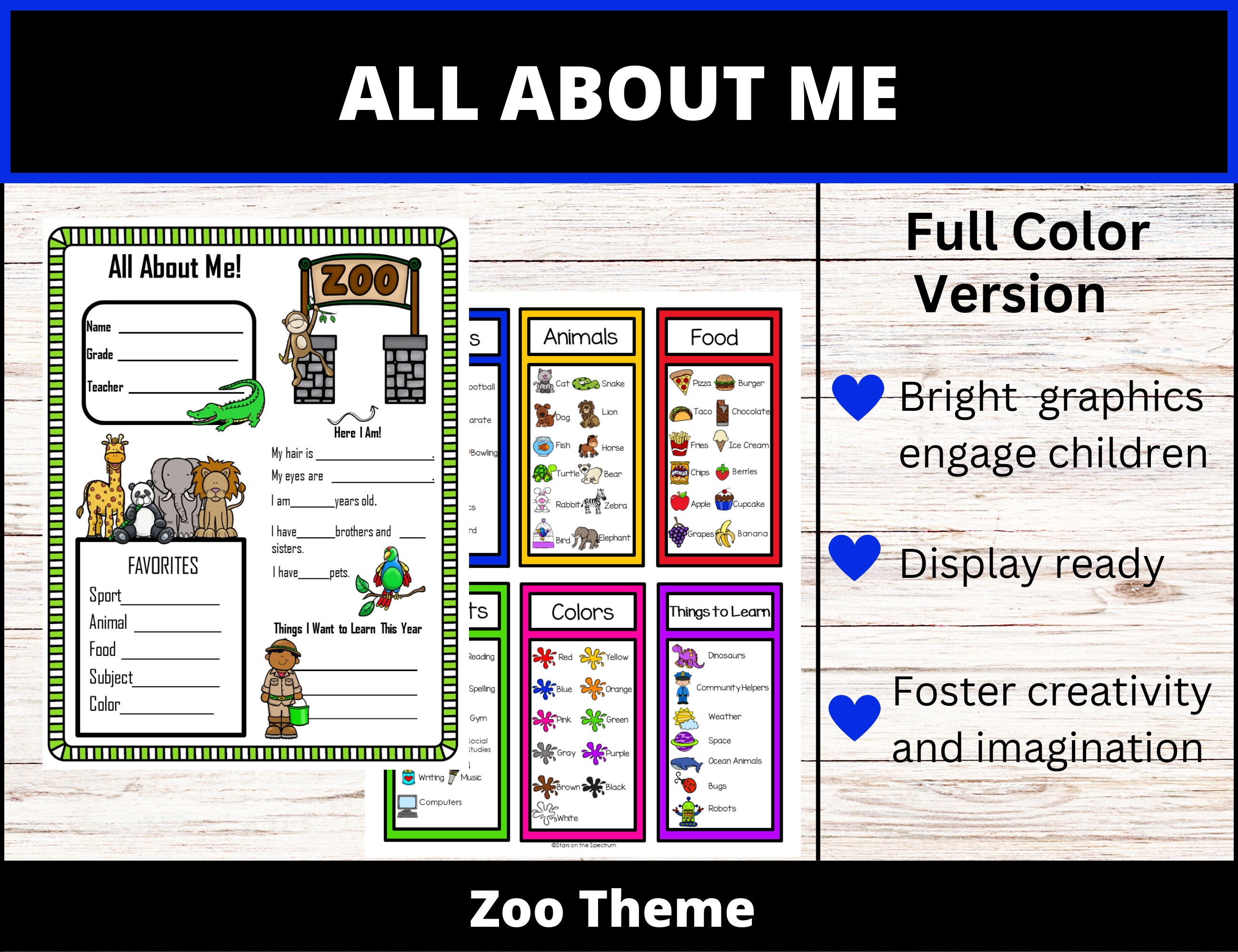All About Me Worksheets Posters Signs Prek - 1st Back to School ...