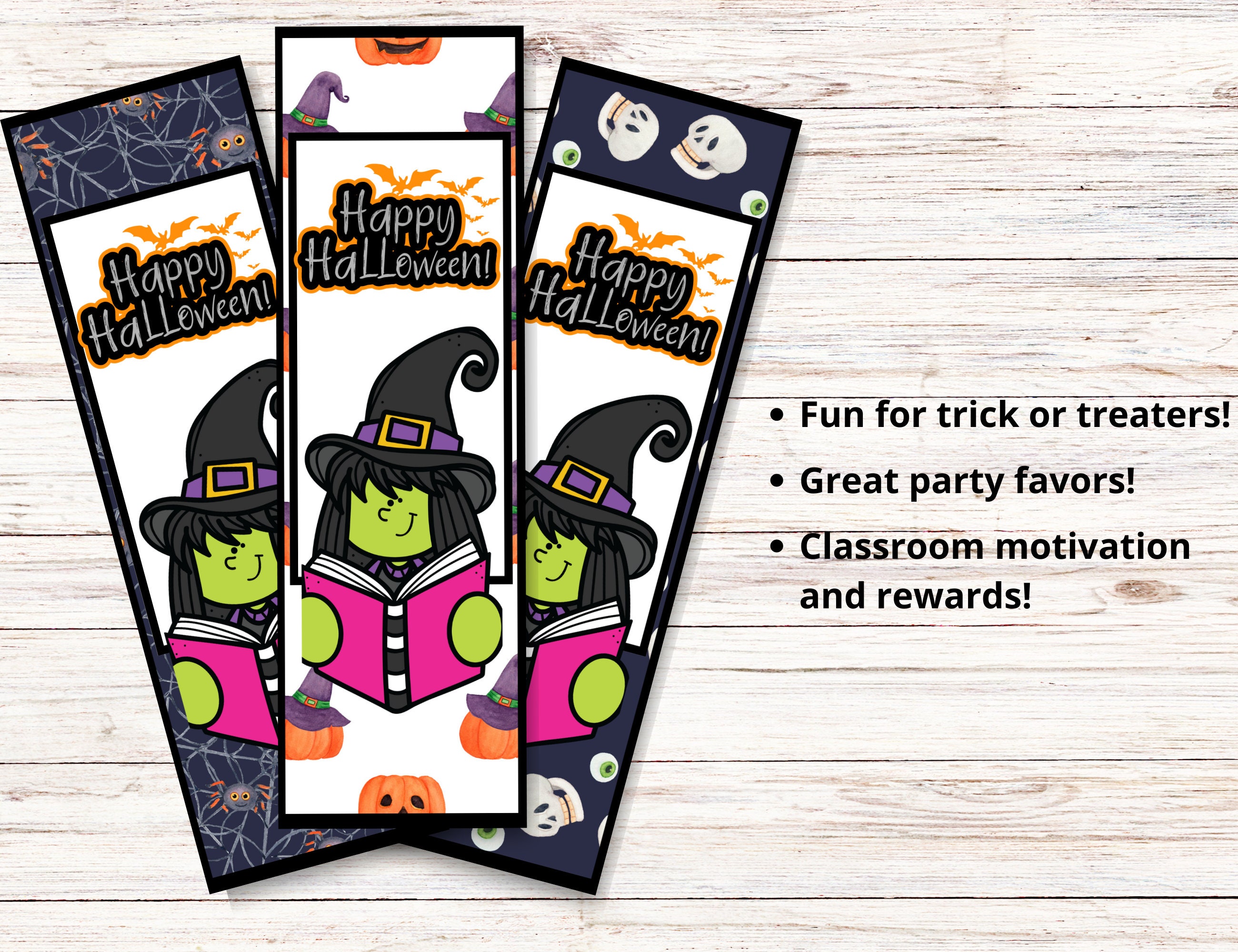 Printable Halloween Bookmarks for Kids, Halloween Printables for ...