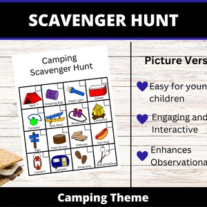 Camping Scavenger Hunt for Kids Family Camping Activity Instant ...