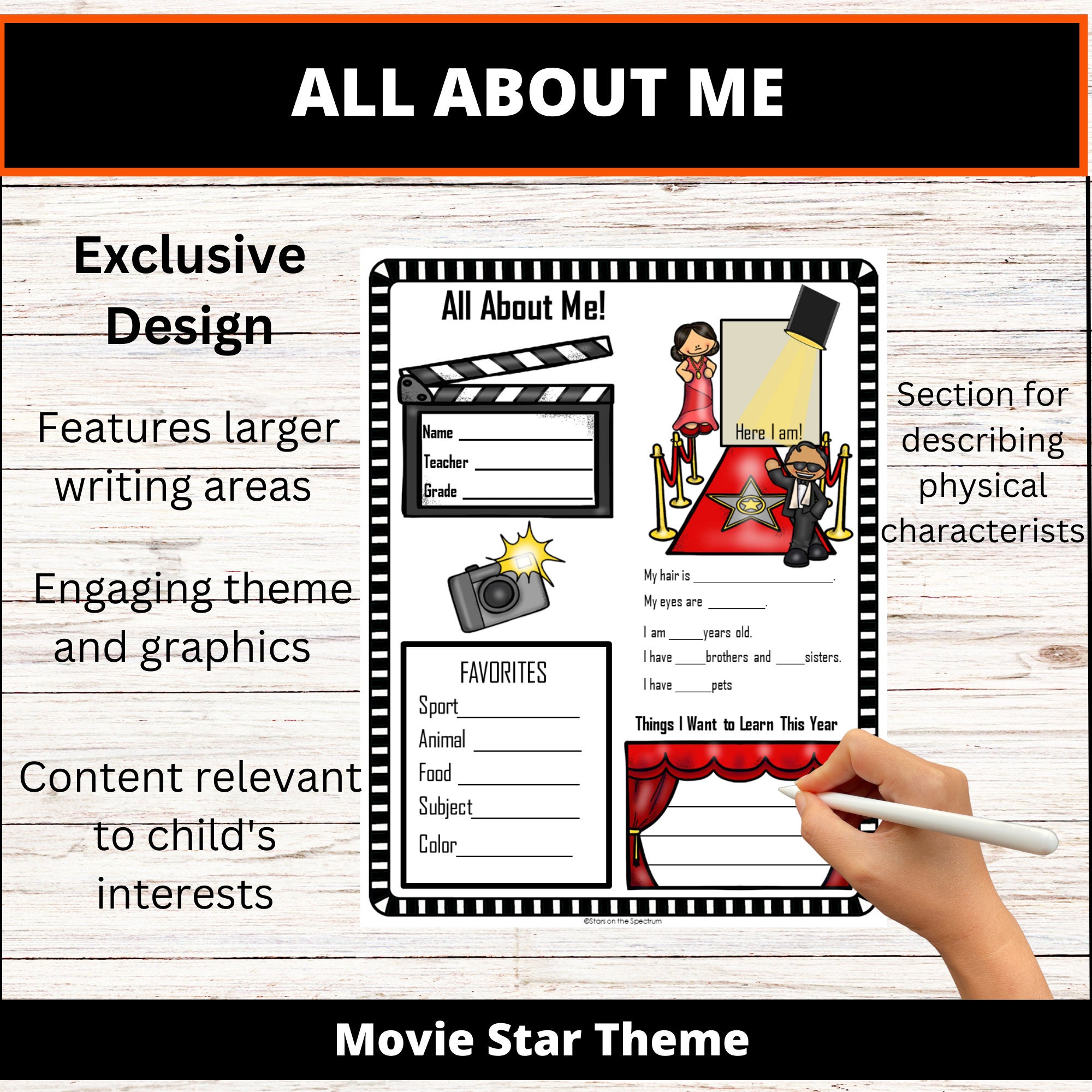 All About Me Worksheets/posters Prek - 1st Back to School Activities ...