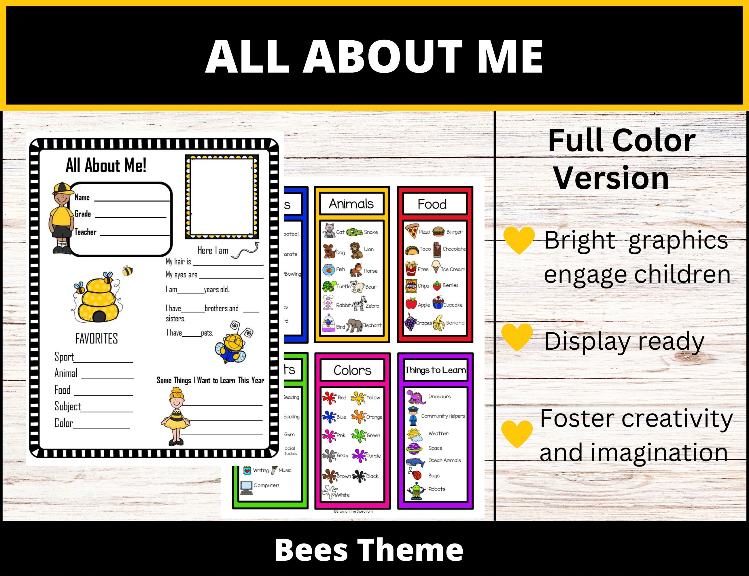 All About Me Worksheets Posters Signs Prek 1st Back to School ...