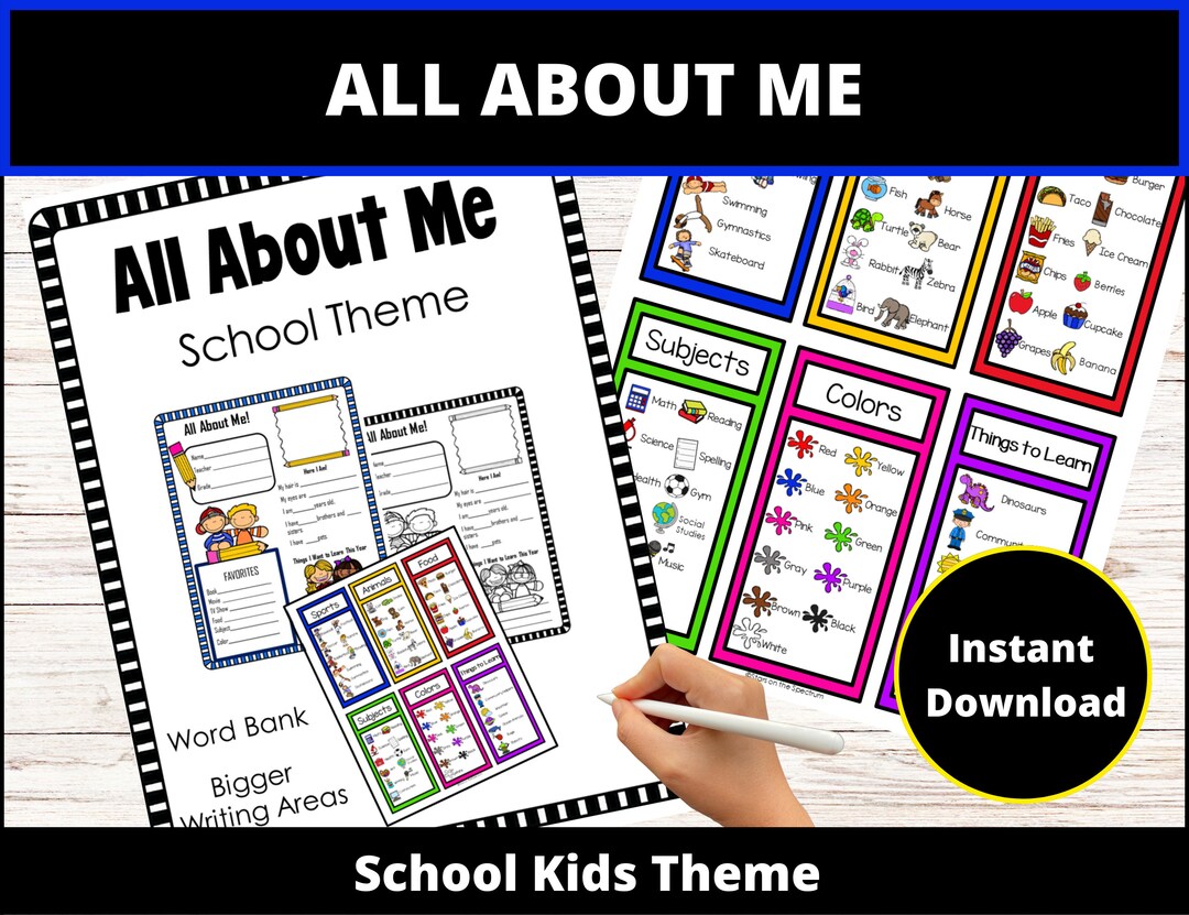 All About Me Worksheets Posters Signs Prek - 1st Back to School ...