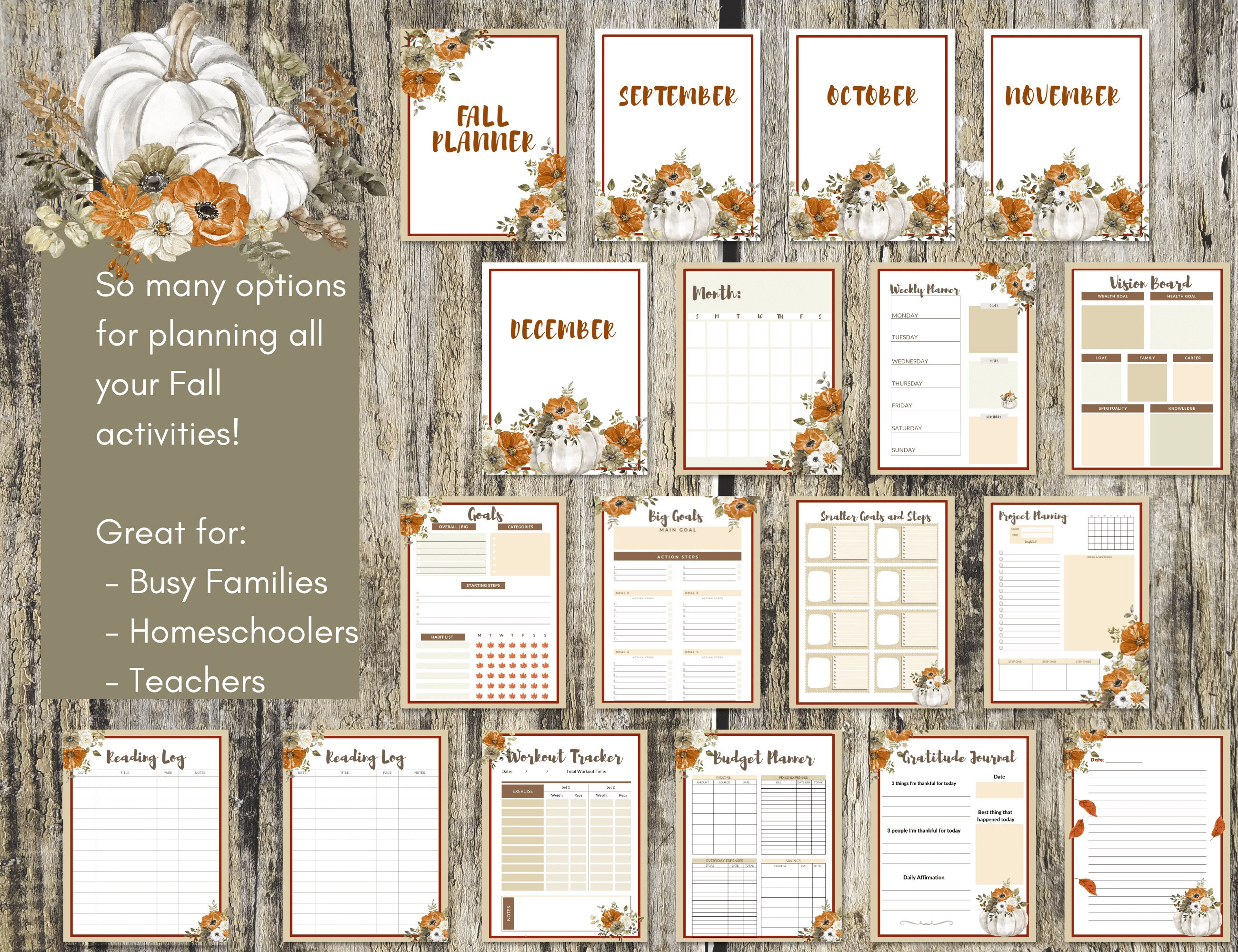 Fall Printable Planner | Printable Fall Planner | Fall Printables ...