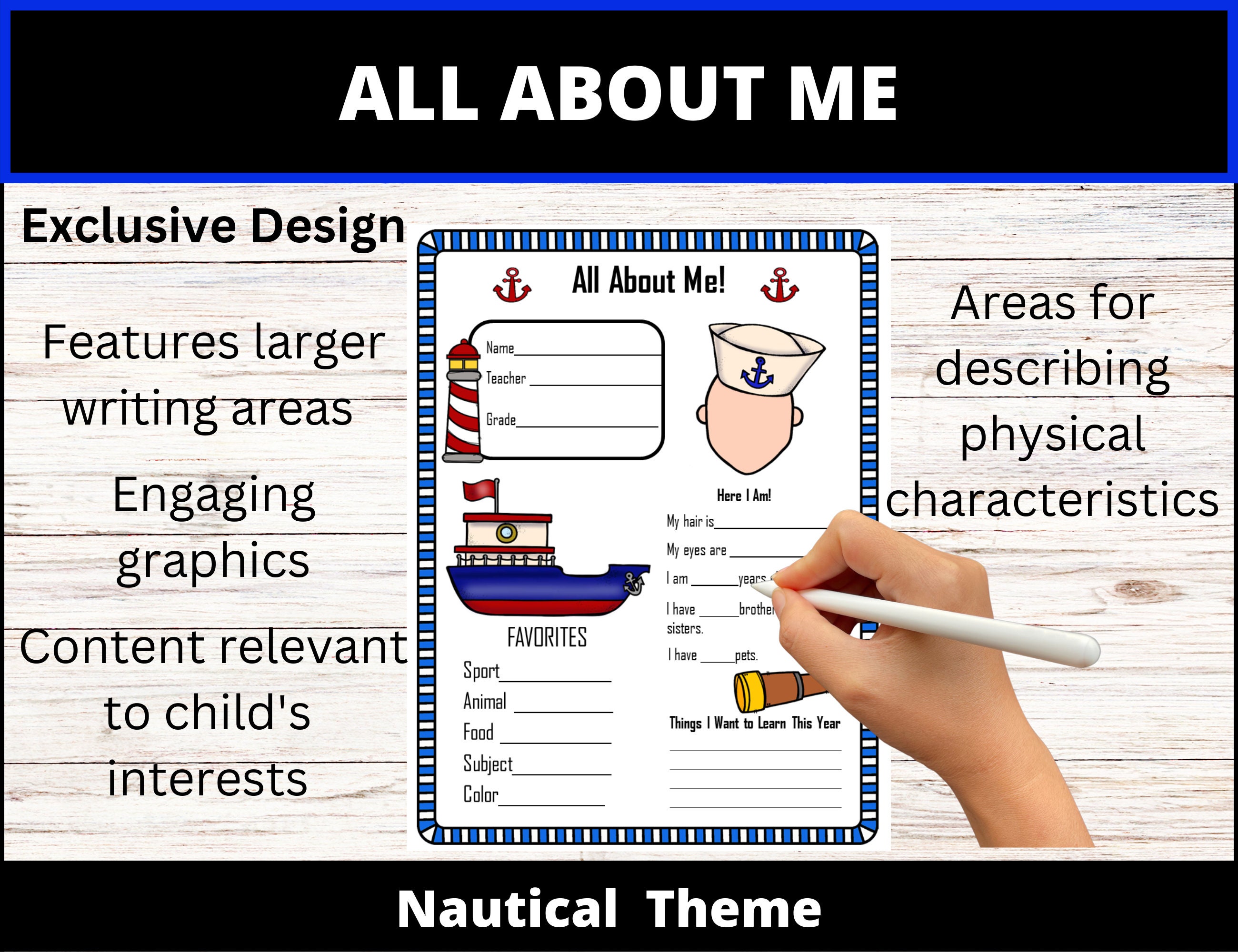 All About Me Worksheets Posters Signs Prek - 1st Back to School ...