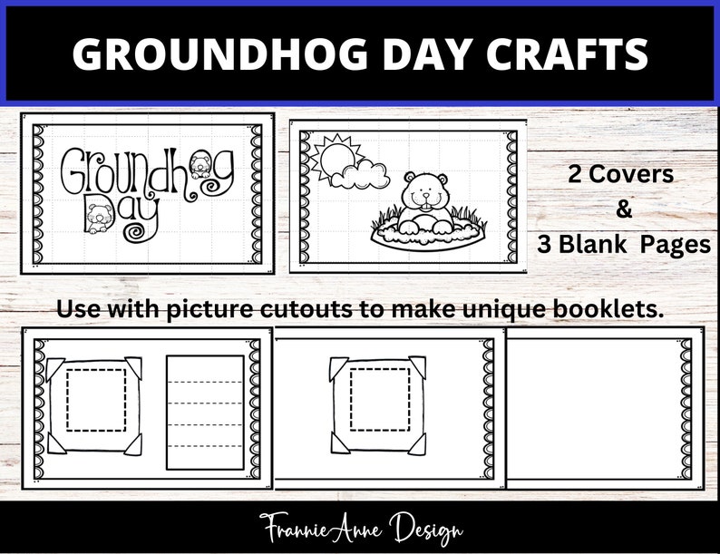Groundhog Day Coloring Craft Activities for Kids, Crowns Banners and ...
