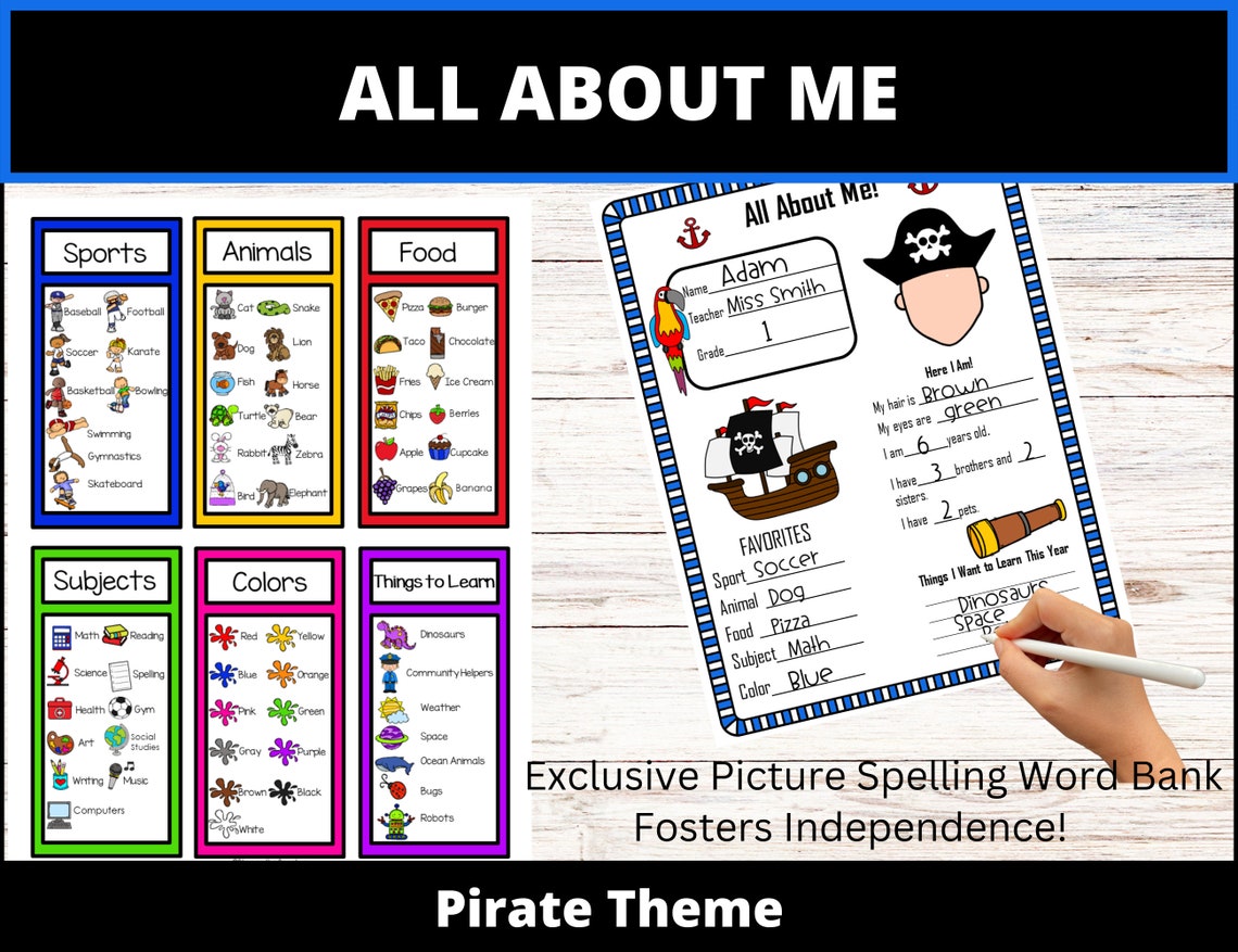 All About Me Worksheets Posters Signs Prek 1st Back to School ...