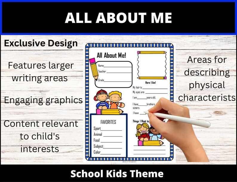 All About Me Worksheets Posters Signs Prek 1st Back to School ...