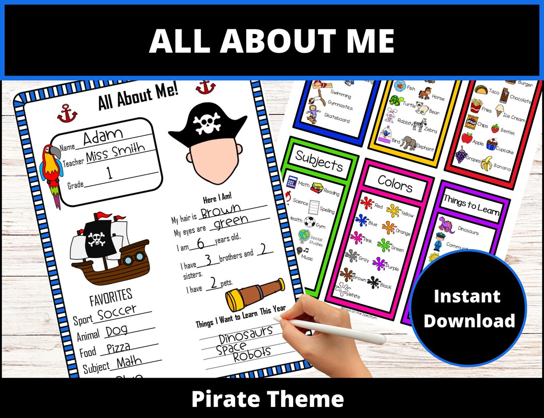 All About Me Worksheets Posters Signs Prek - 1st Back to School ...