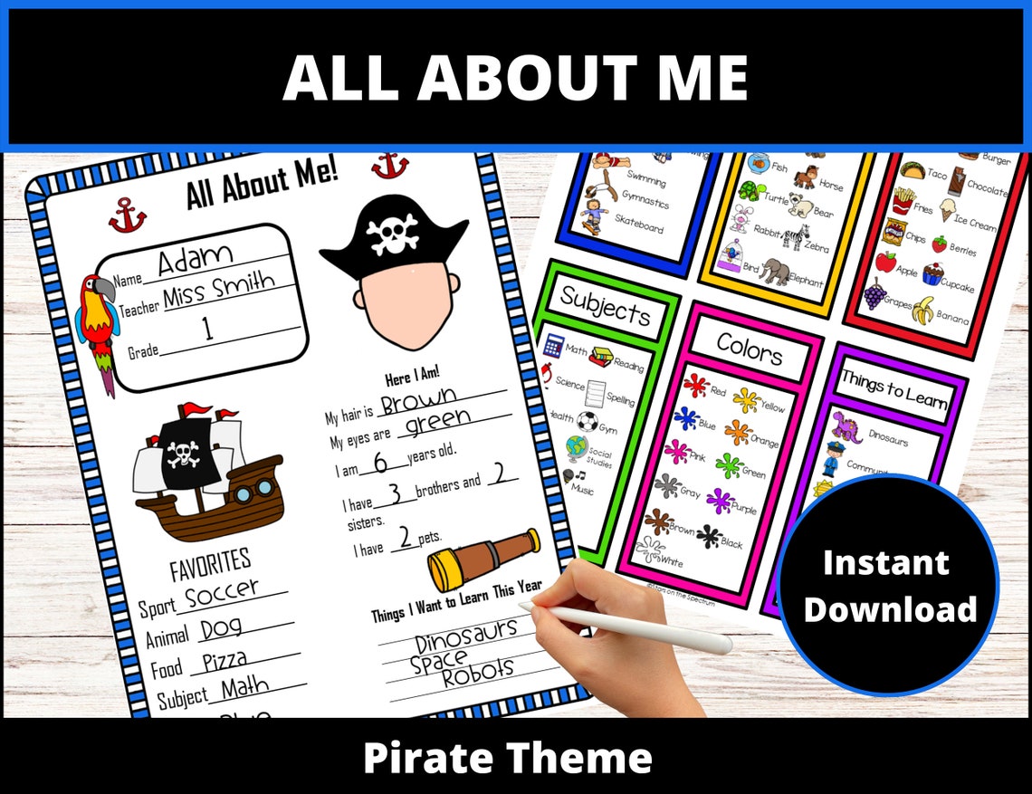 All About Me Worksheets Posters Signs Prek 1st Back to School ...
