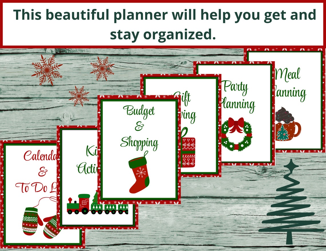 Christmas Planner Printable: Holiday Organizer, Gift List, Budget (PDF ...