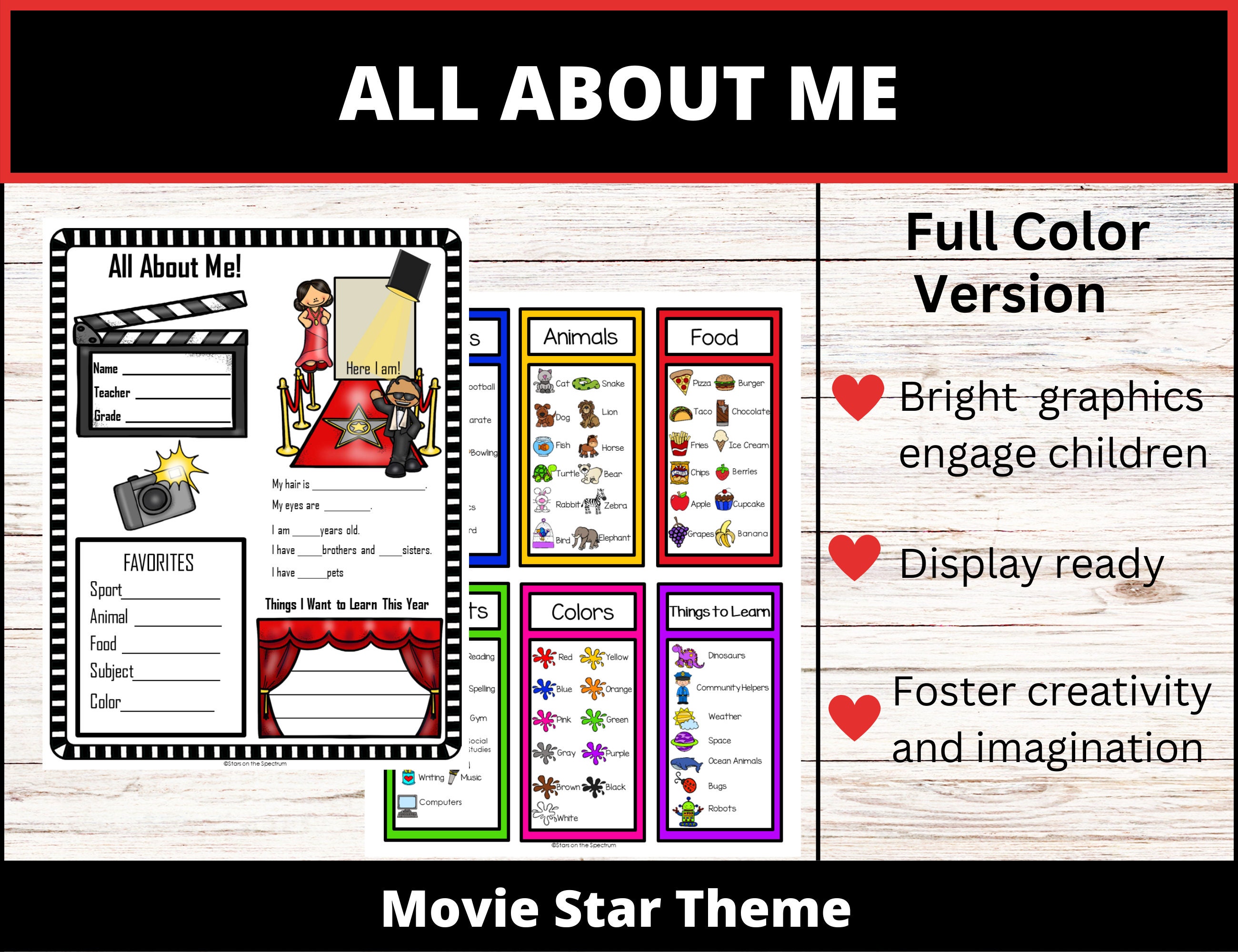 All About Me Worksheets/posters Prek 1st Back to School Activities ...