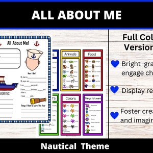 All About Me Worksheets Posters Signs Prek - 1st Back to School ...