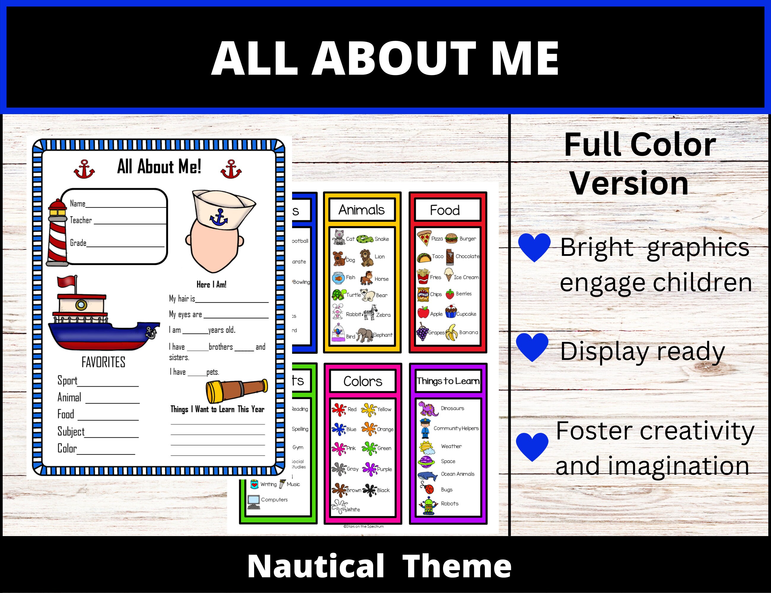 All About Me Worksheets Posters Signs Prek - 1st Back to School ...