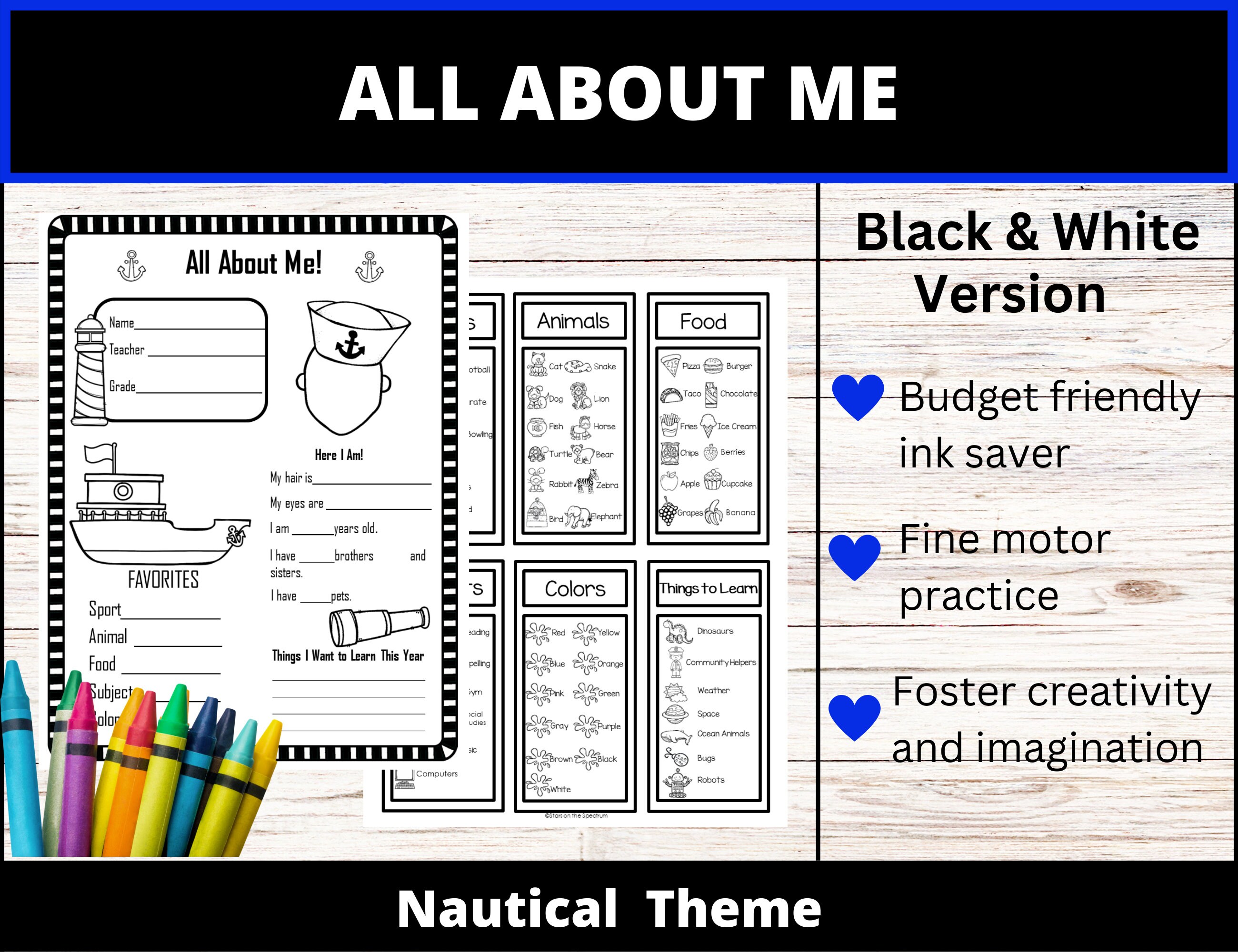 All About Me Worksheets Posters Signs Prek - 1st Back to School ...