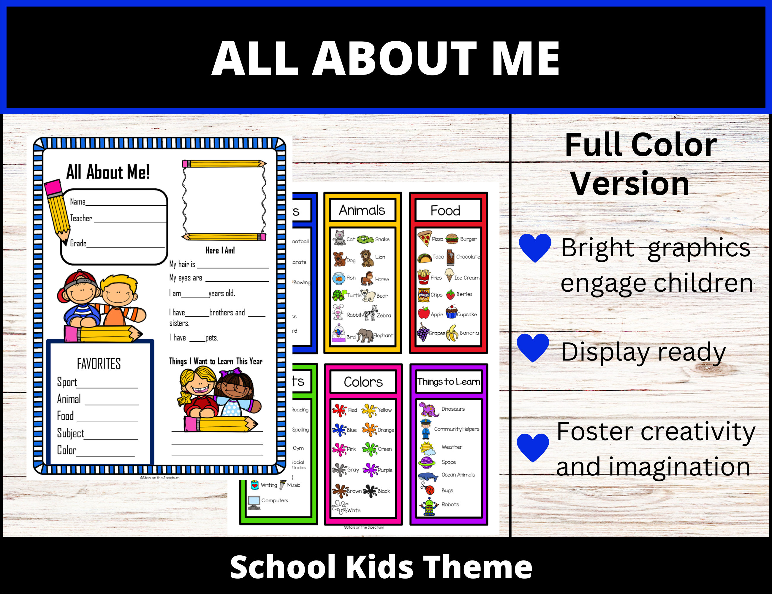 All About Me Worksheets Posters Signs Prek 1st Back to School ...