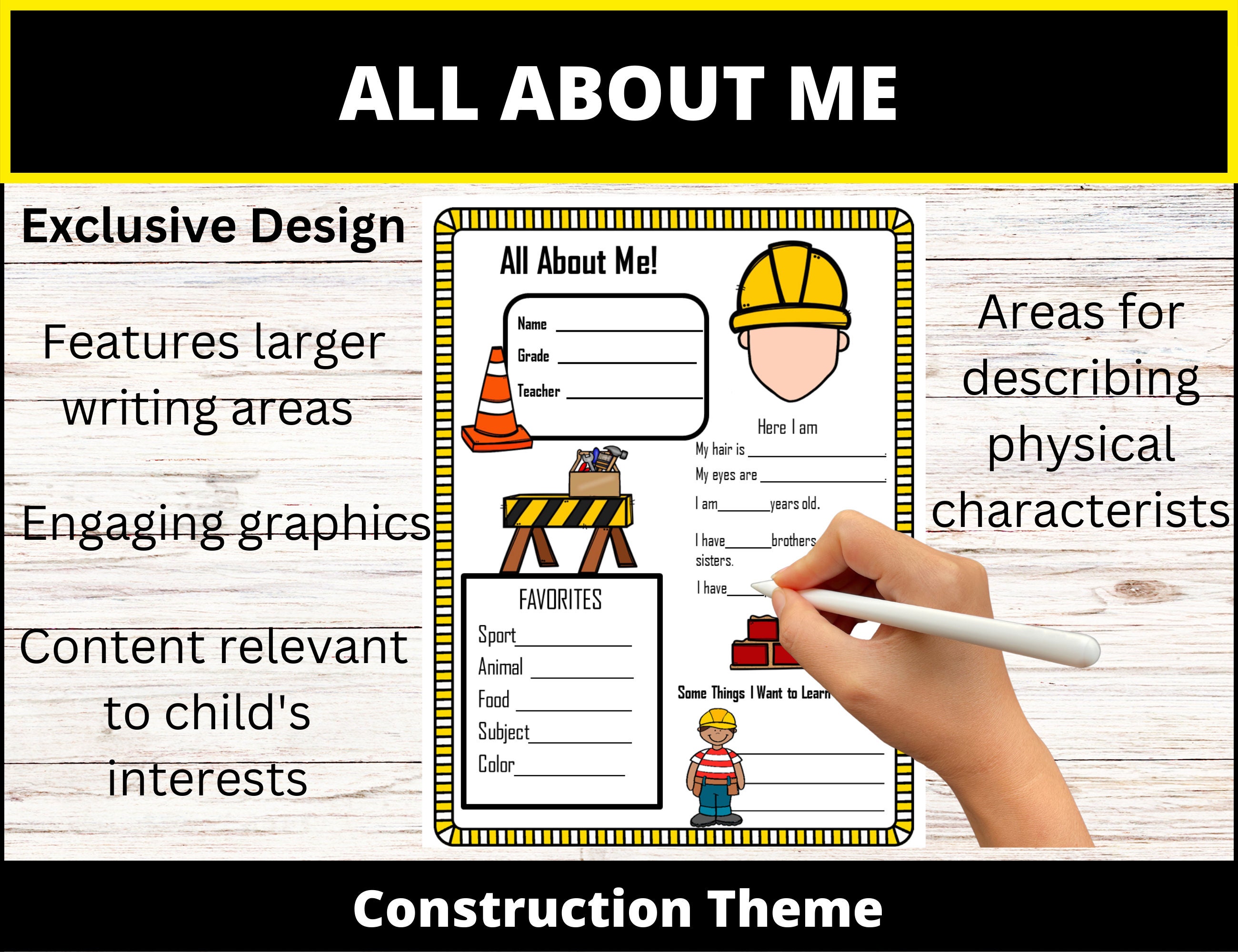 All About Me Worksheets/posters Prek 1st Back to School Activities ...