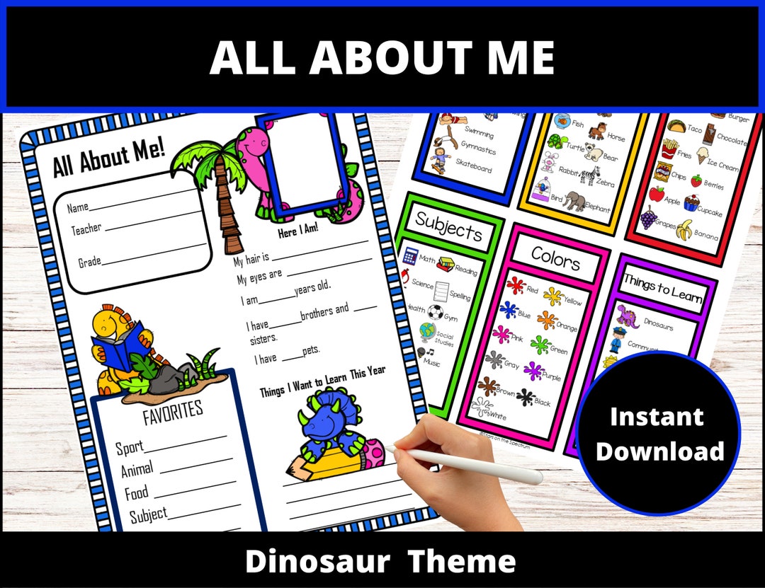 All About Me Worksheets/posters Prek - 1st Back to School Activities ...