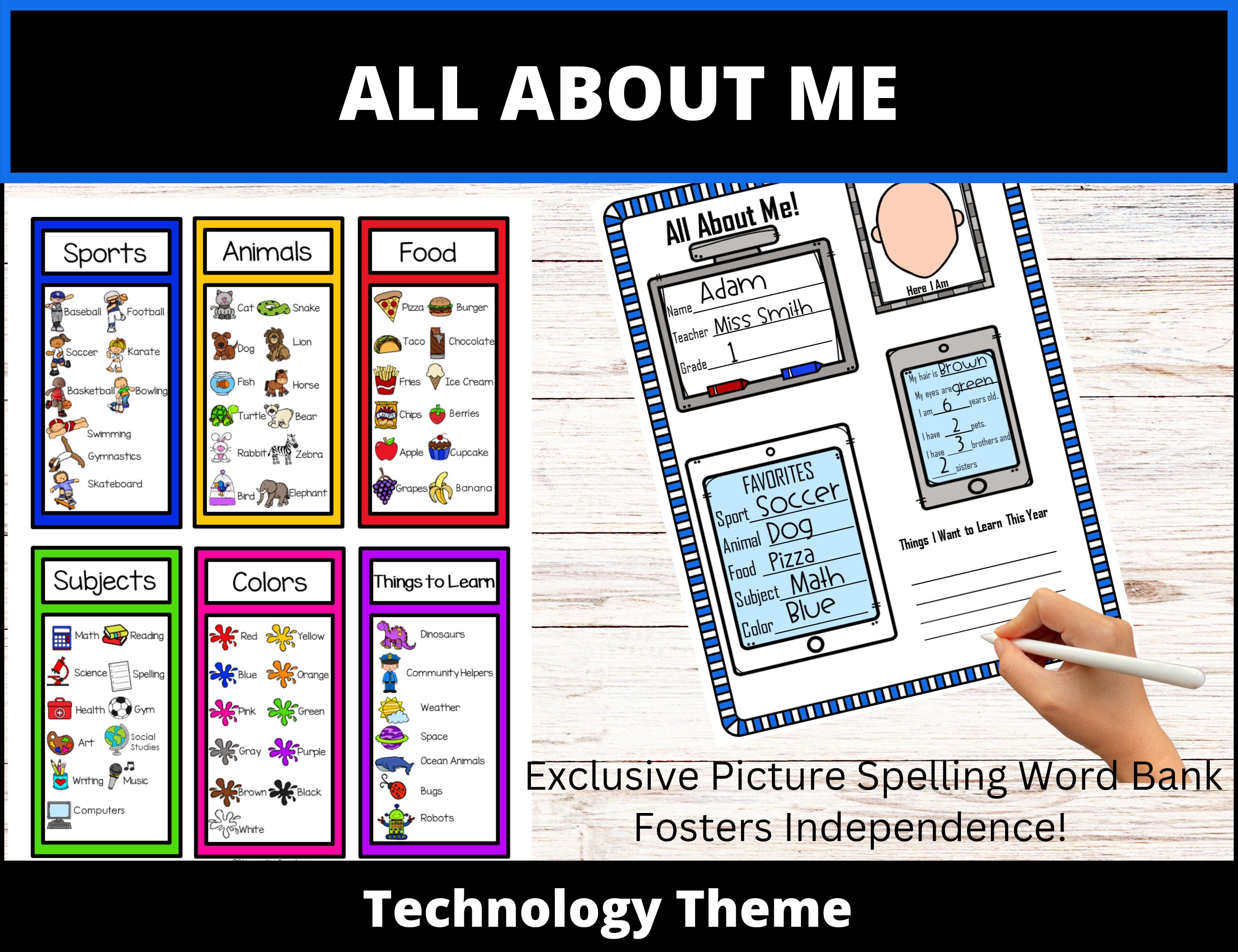 All About Me Worksheets Posters Signs Prek - 1st Back to School ...