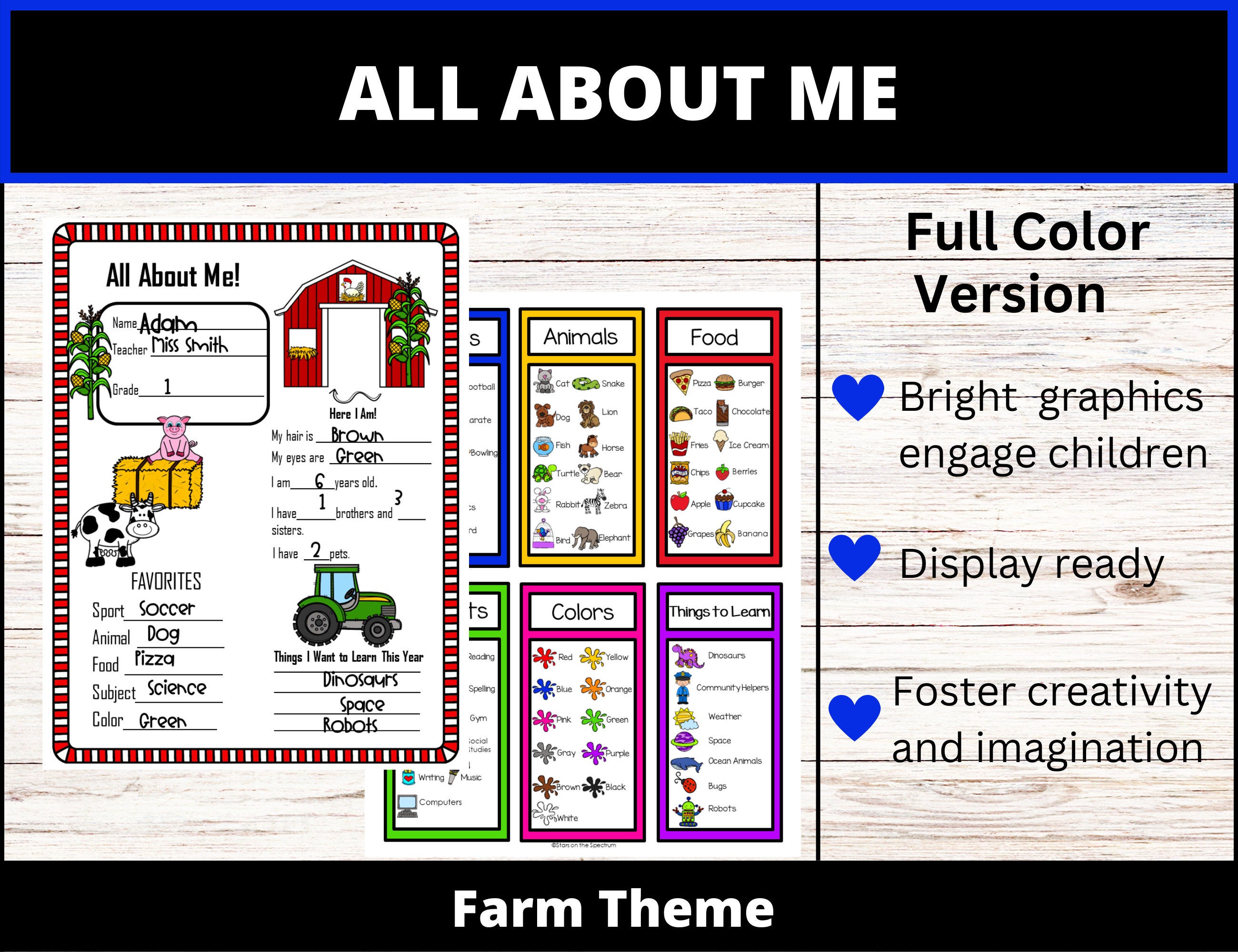 All About Me Worksheets Posters Signs Prek - 1st Back to School ...