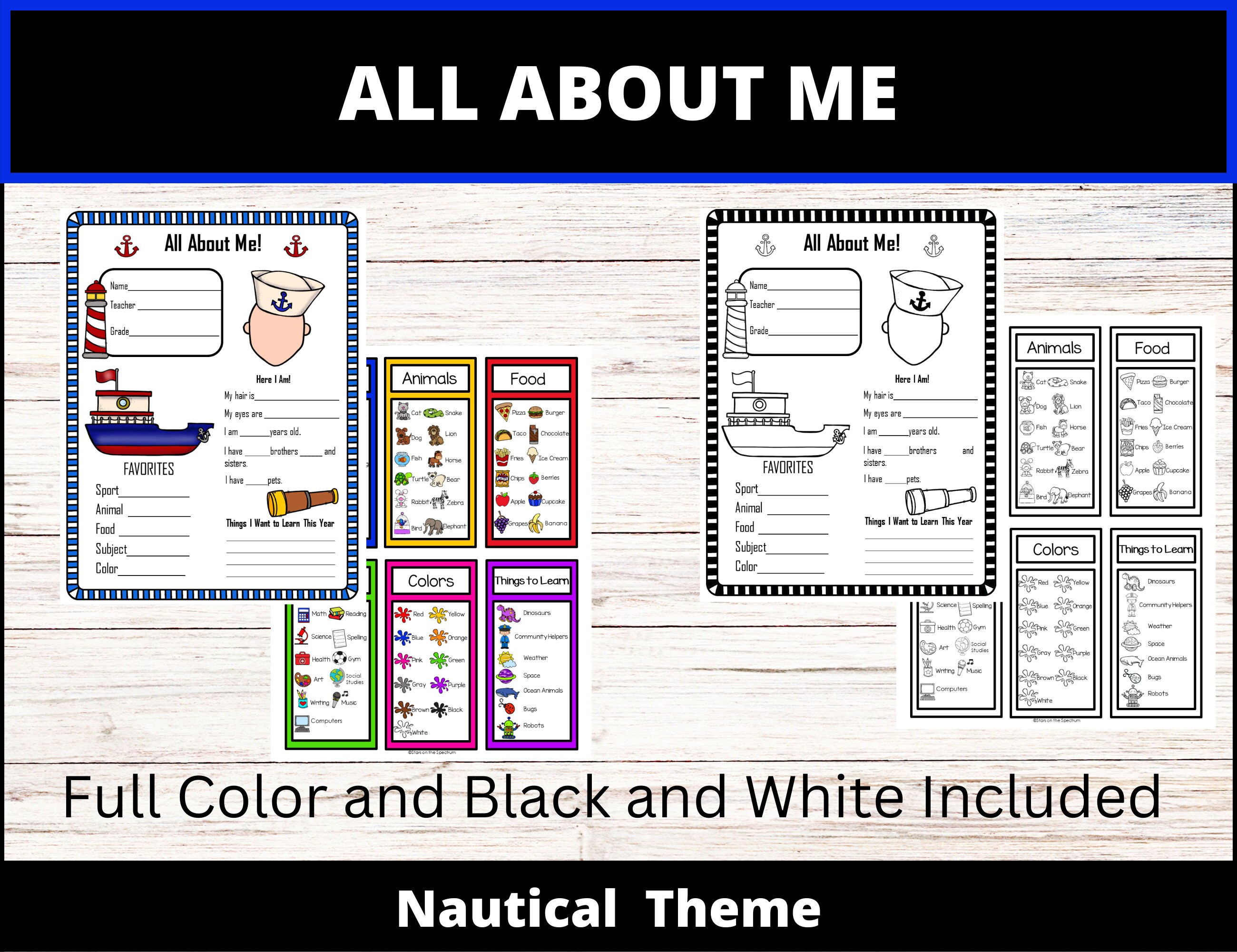 All About Me Worksheets Posters Signs Prek - 1st Back to School ...