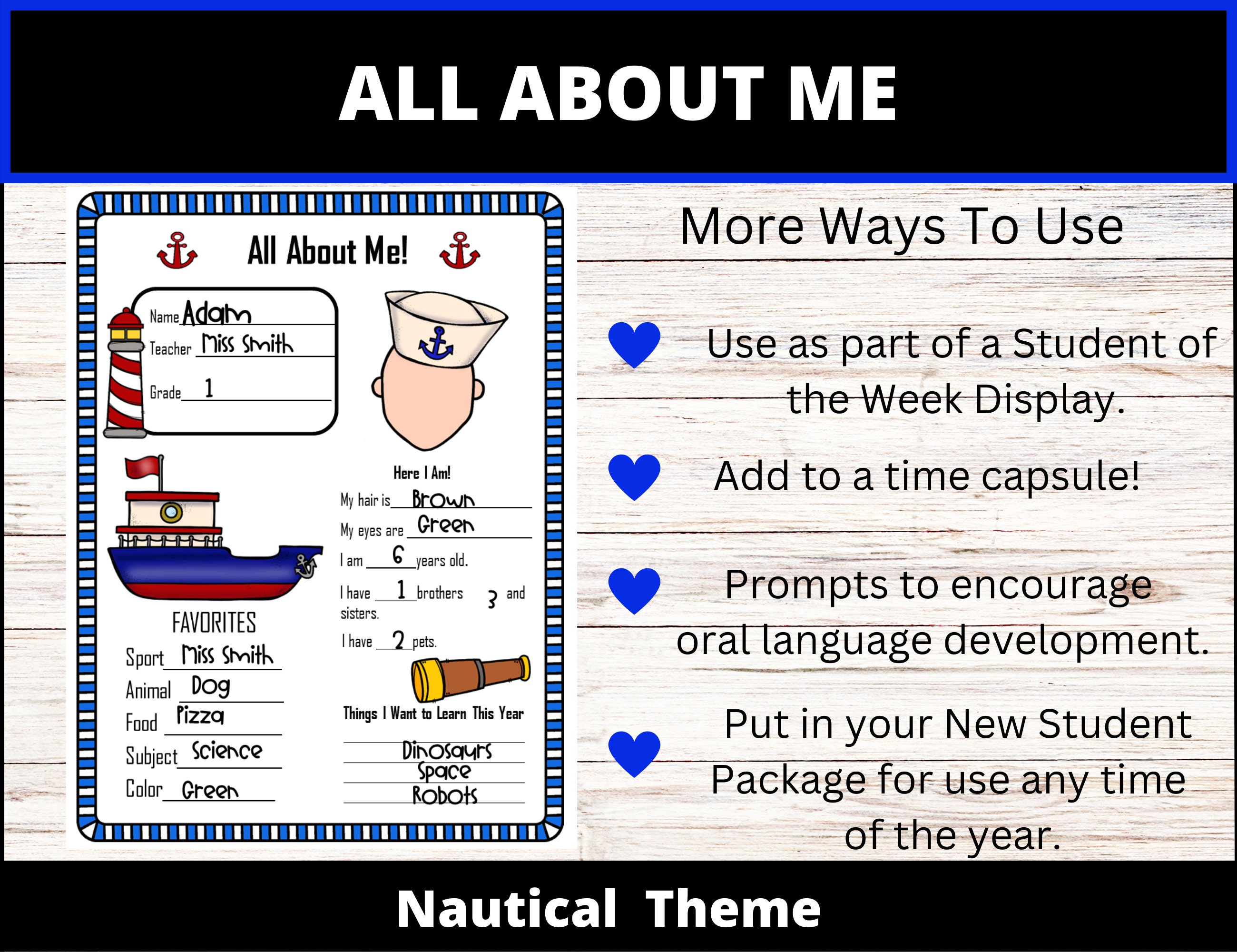 All About Me Worksheets Posters Signs Prek - 1st Back to School ...