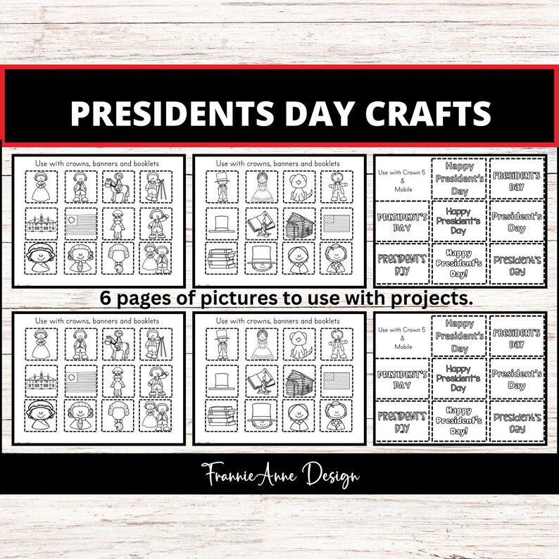 Presidents Day Printable Crafts for Kids - Crowns, Banners and Booklets ...