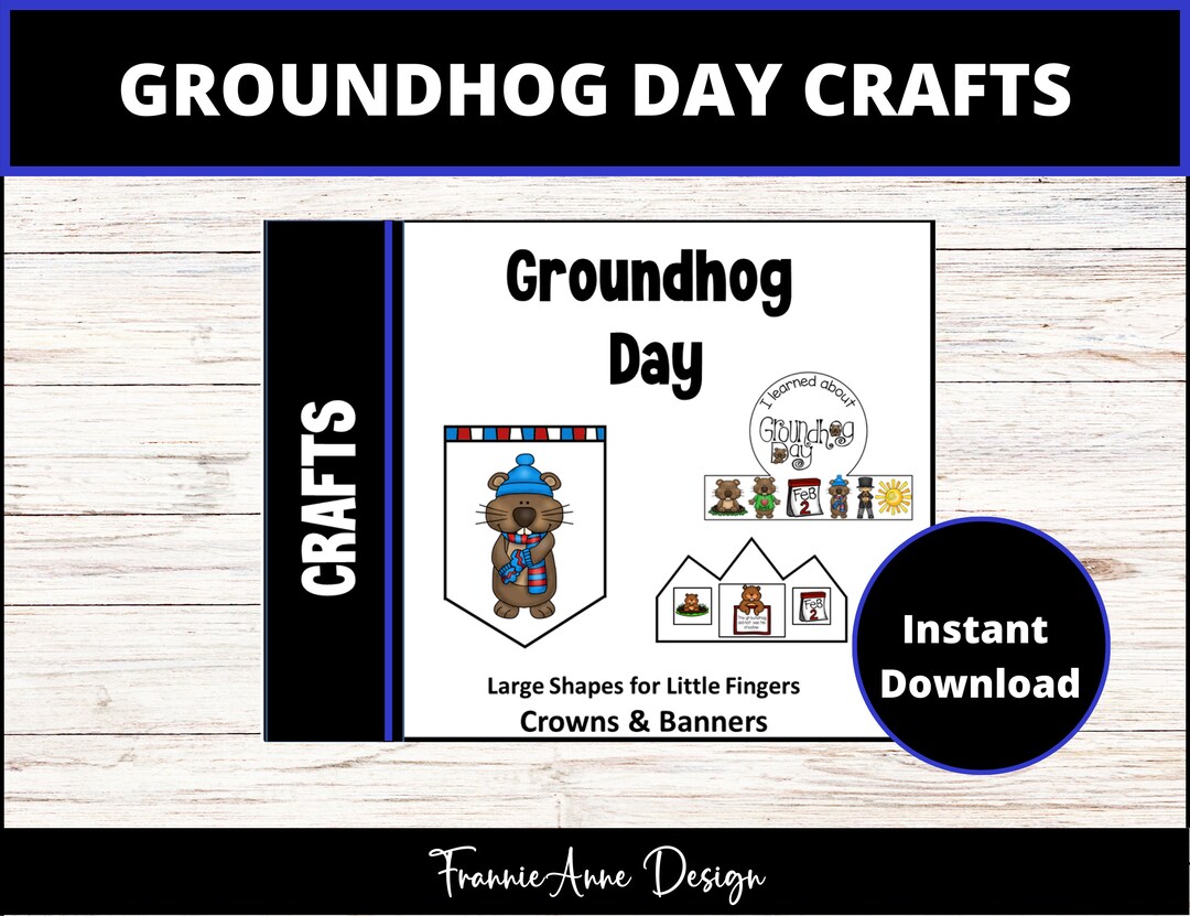Groundhog Day Coloring Craft Activities for Kids, Crowns Banners and ...