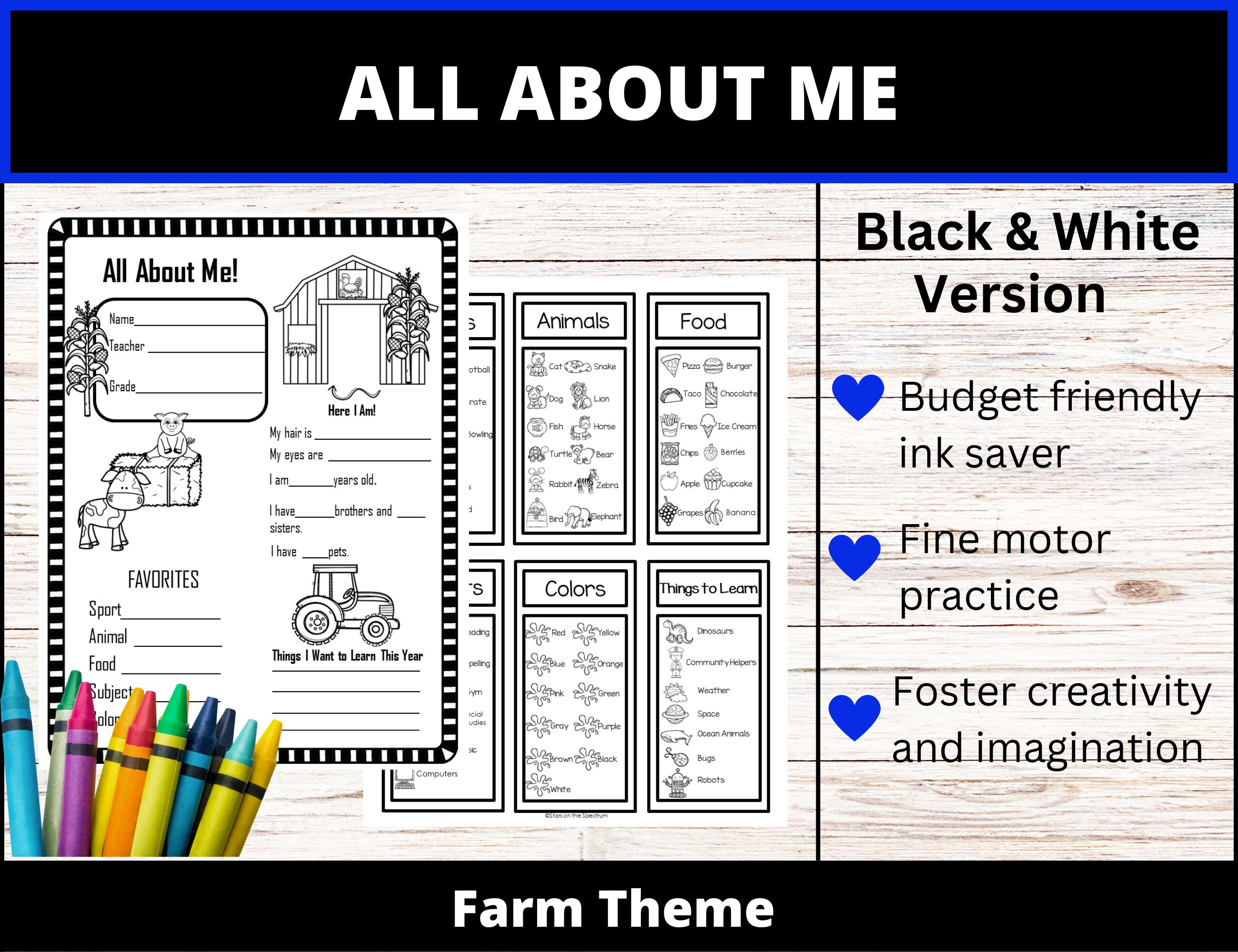 All About Me Worksheets Posters Signs Prek - 1st Back to School ...