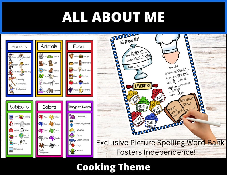 All About Me Worksheets Posters Signs Prek - 1st Back to School ...