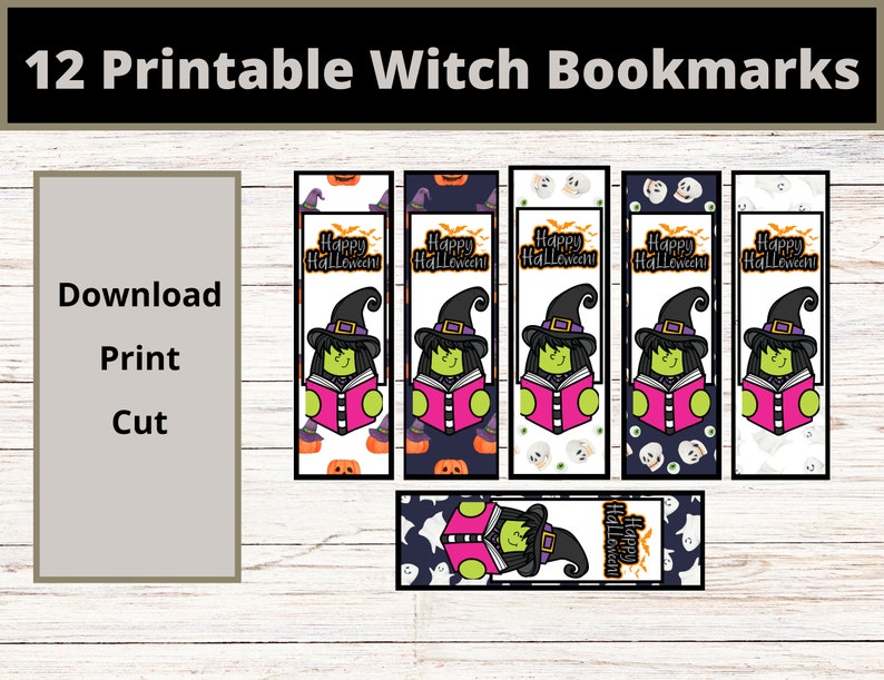 Printable Halloween Bookmarks for Kids, Halloween Printables for ...