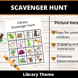 Scavenger Hunt for Kids Family Library Activity Instant Download ...
