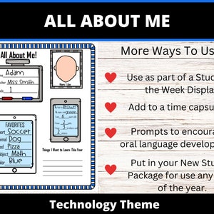 All About Me Worksheets Posters Signs Prek - 1st Back to School ...