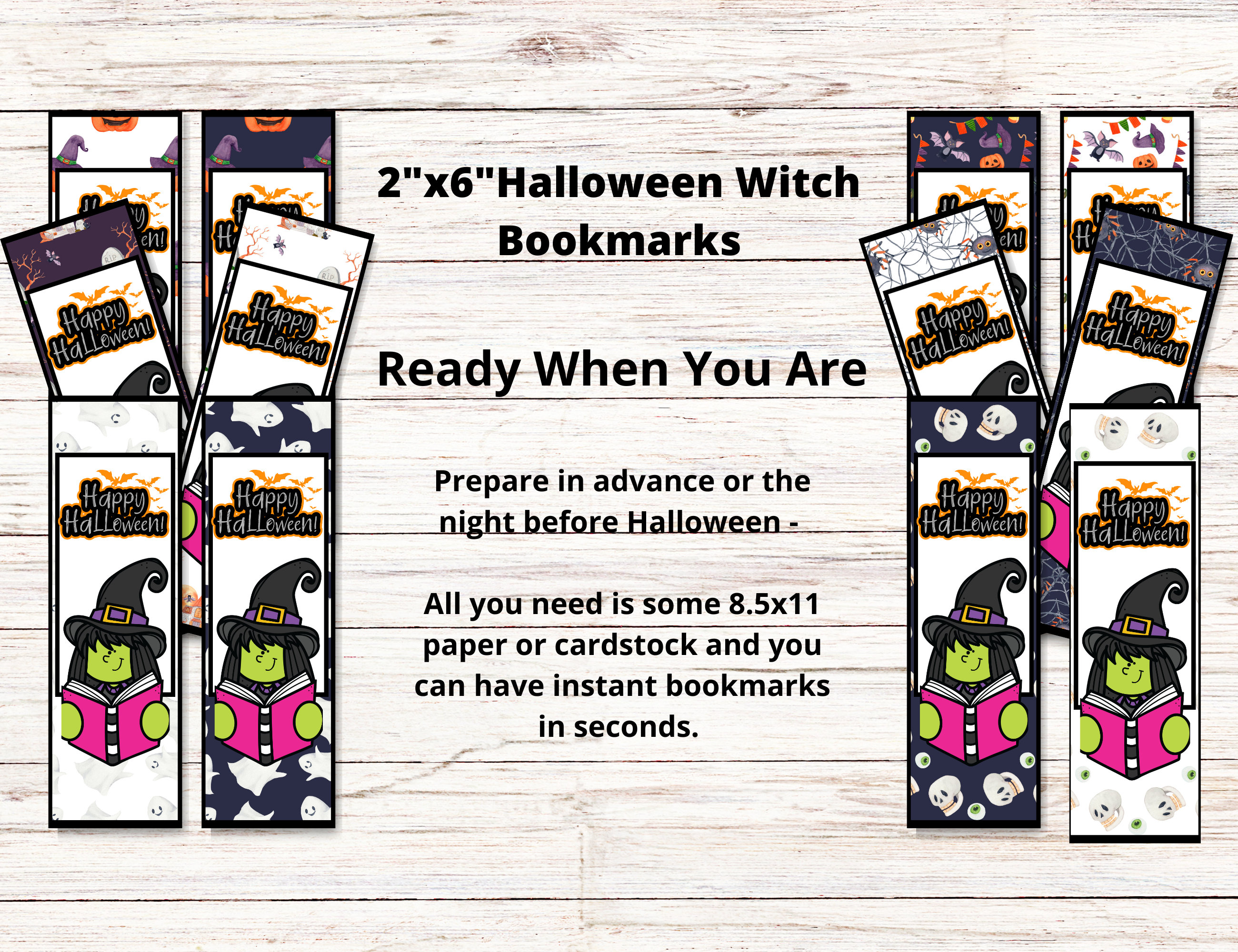 Printable Halloween Bookmarks for Kids, Halloween Printables for ...