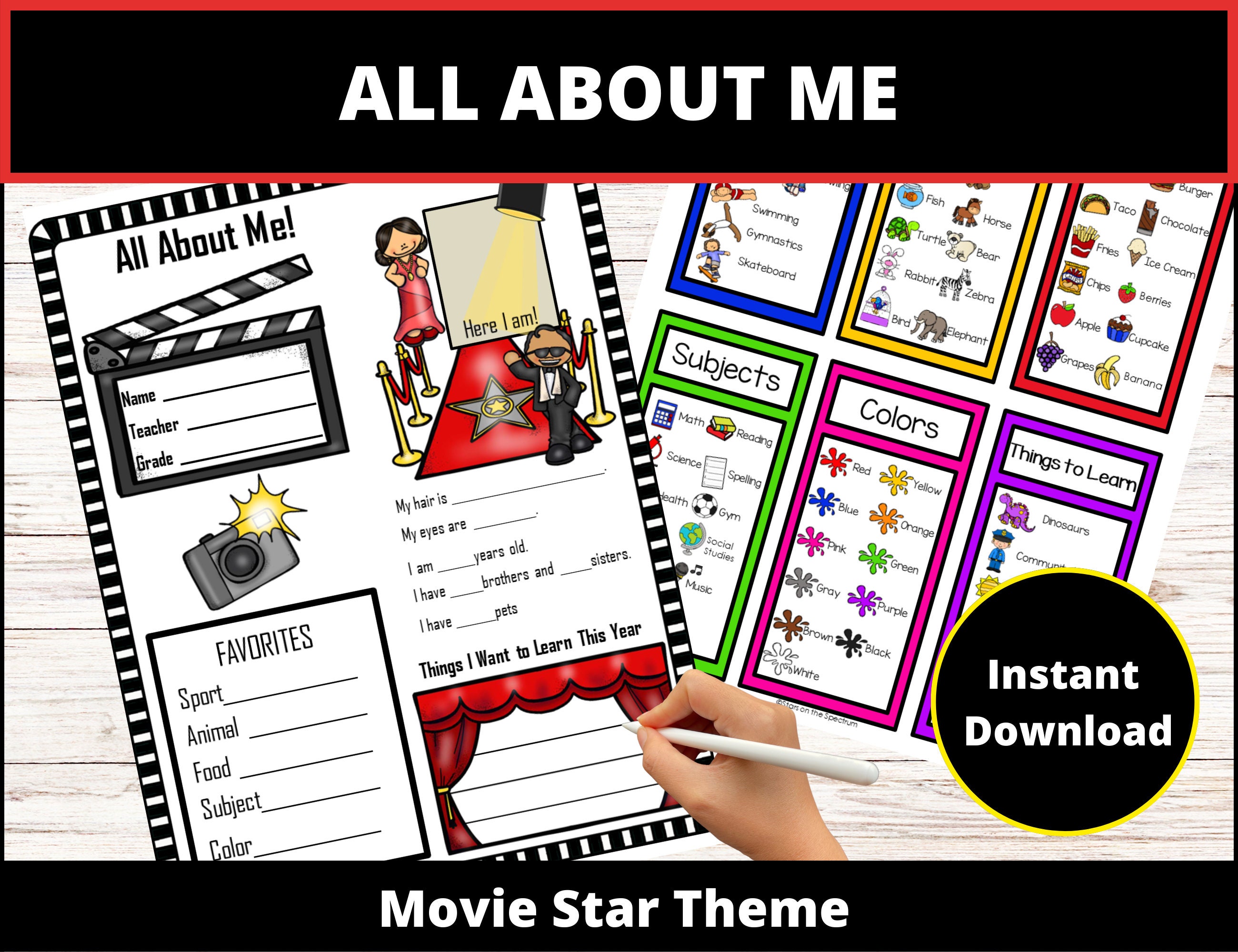 All About Me Worksheets/posters Prek 1st Back to School Activities ...