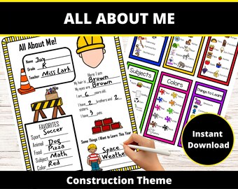All About Me Worksheets Posters Signs Prek 1st Back to School ...