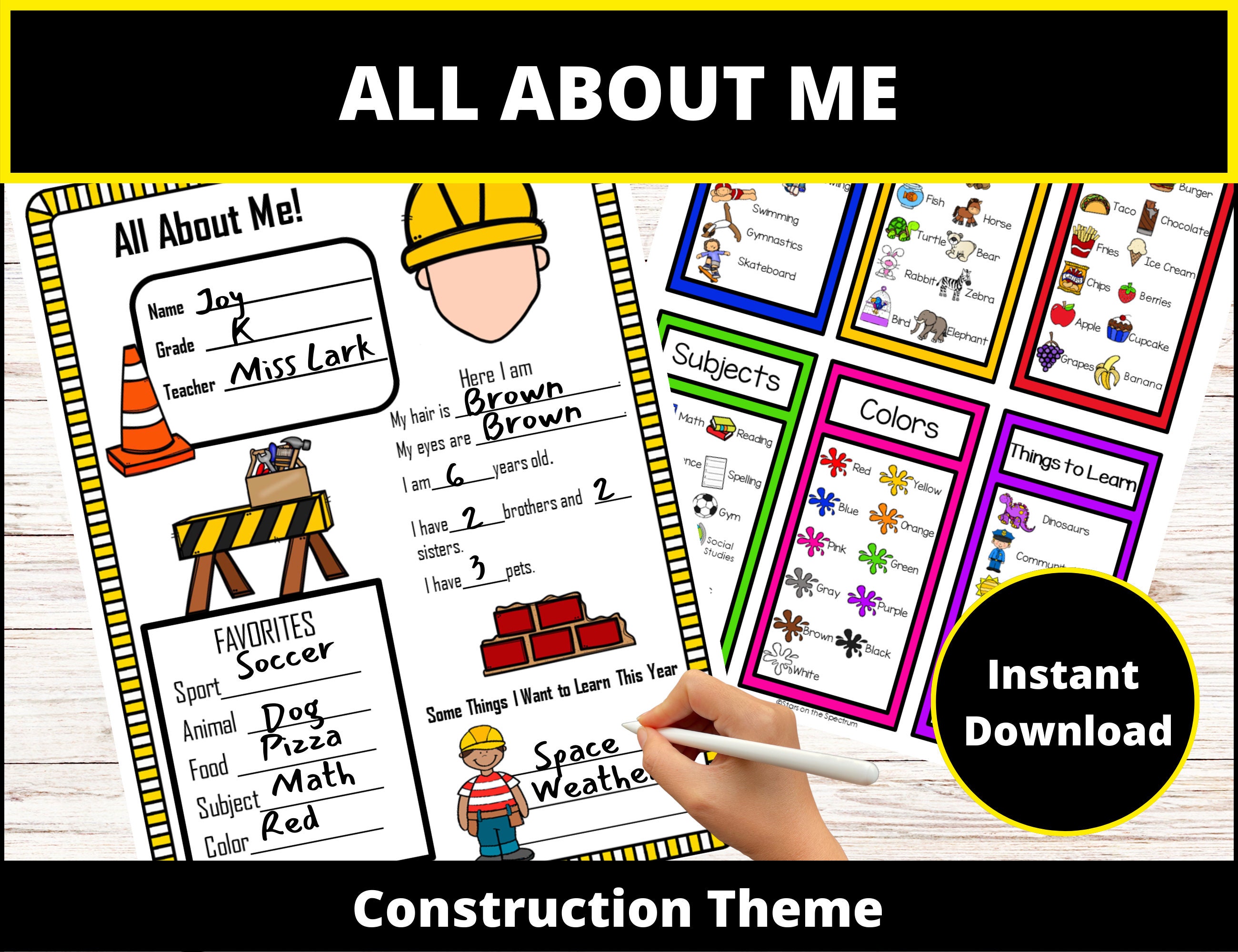All About Me Worksheets/posters Prek 1st Back to School Activities ...