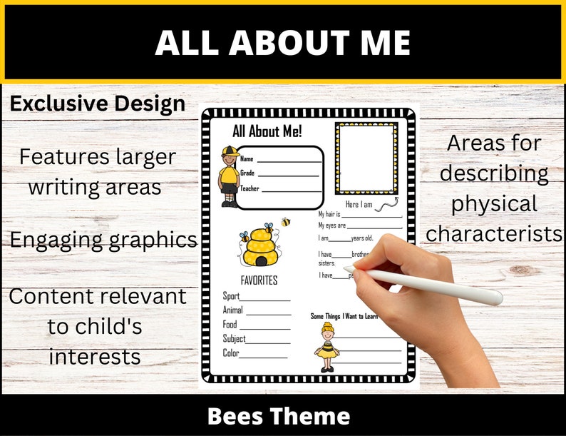 All About Me Worksheets Posters Signs Prek 1st Back to School ...