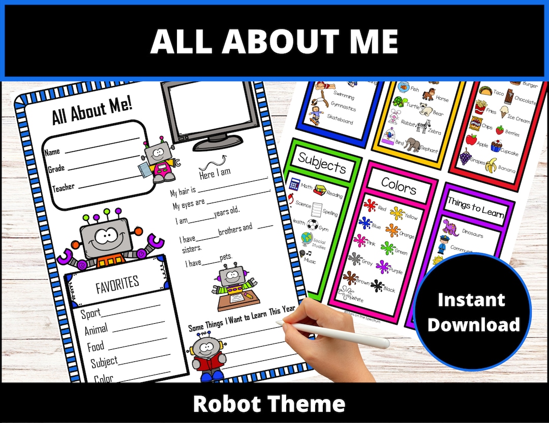 All About Me Worksheets/posters Prek - 1st Back to School Activities ...