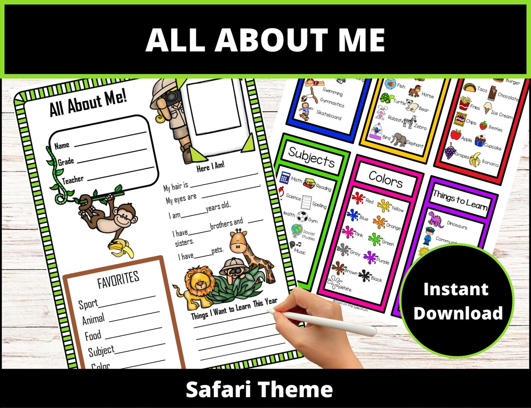 All About Me Worksheets/posters Prek - 1st Back to School Activities ...